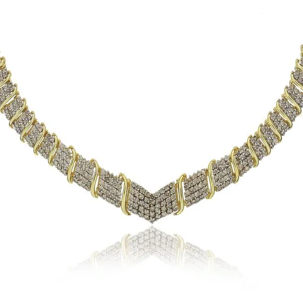 14K Yellow Gold 11.97ctw Natural Diamond 16 1 4 Statement Necklace